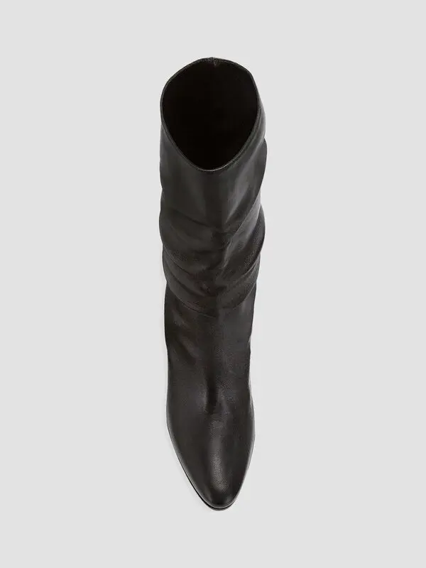 Manolo Blahnik Calasso 90mm Ruched Leather Boots