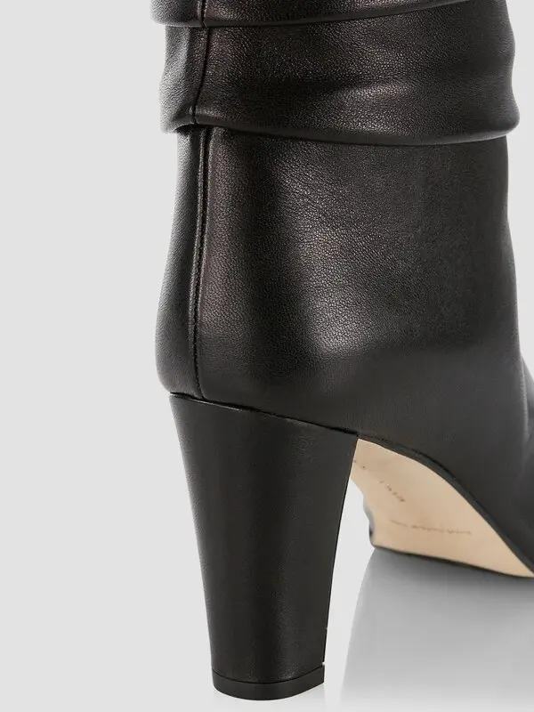 Manolo Blahnik Calasso 90mm Ruched Leather Boots