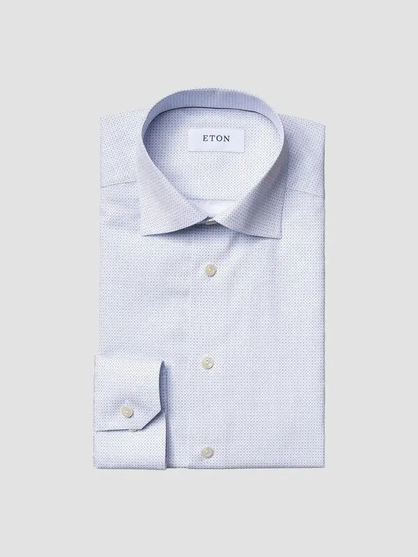 Eton Contemporary-fit Micro Print Long-sleeve Dress Shirt