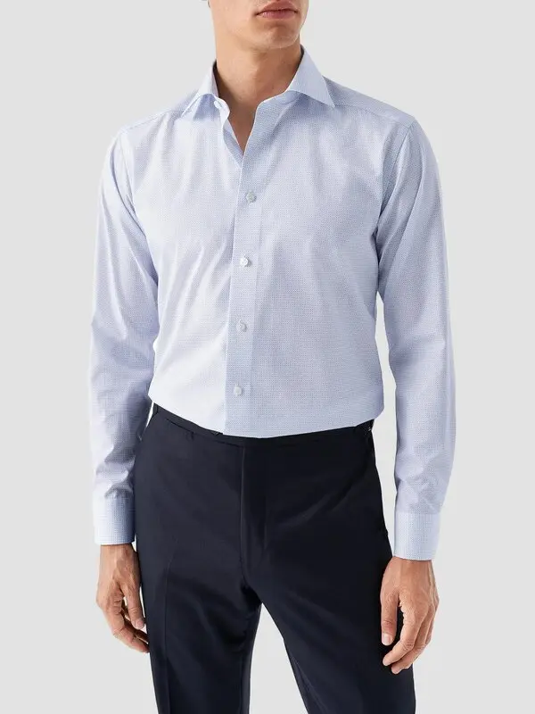 Eton Contemporary-fit Micro Print Long-sleeve Dress Shirt