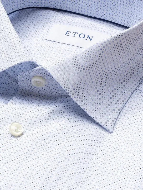 Eton Contemporary-fit Micro Print Long-sleeve Dress Shirt