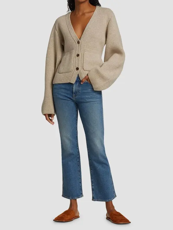 Khaite Scarlett Cashmere Cardigan - Barley