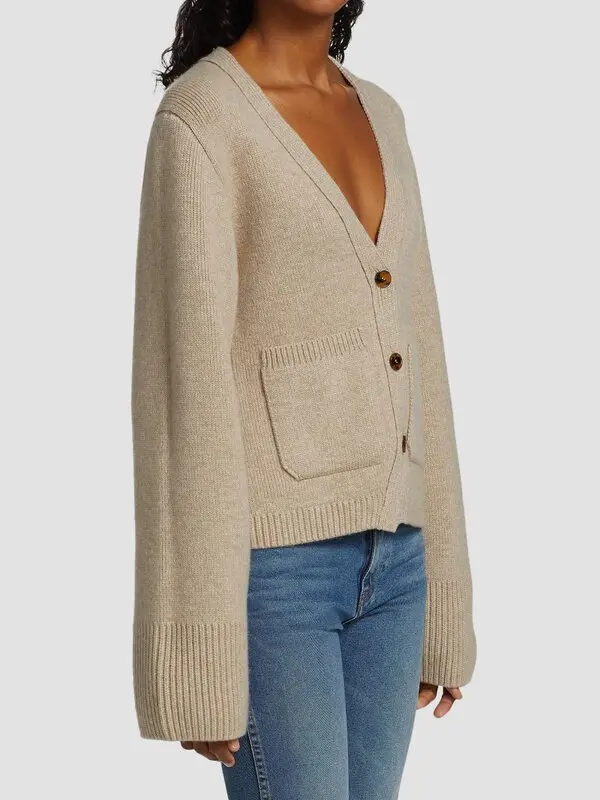 Khaite Scarlett Cashmere Cardigan - Barley