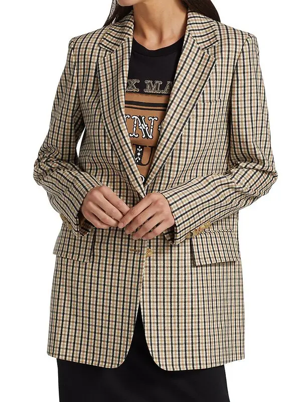 Max Mara Morena Checked Single-breasted Blazer