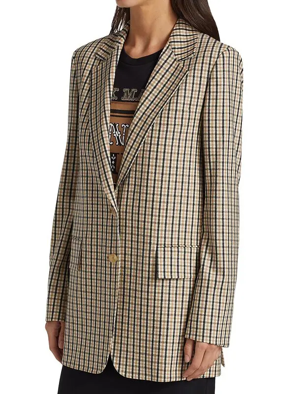 Max Mara Morena Checked Single-breasted Blazer