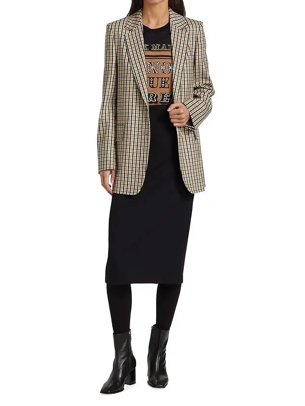 Max Mara Morena Checked Single-breasted Blazer