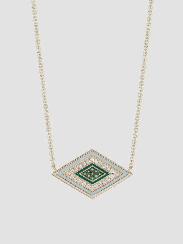 SYDNEY EVAN 14k Yellow Gold, Diamond & Groovy Evil Eye Pendant Necklace - Multi
