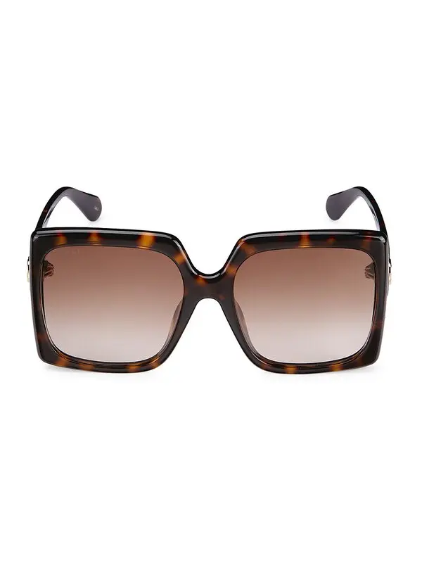 Gucci Logo 59mm Oversized Square Sunglasses - Avana