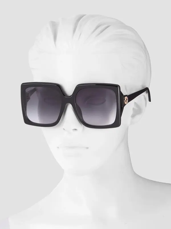 Gucci Logo 59mm Oversized Square Sunglasses - Black