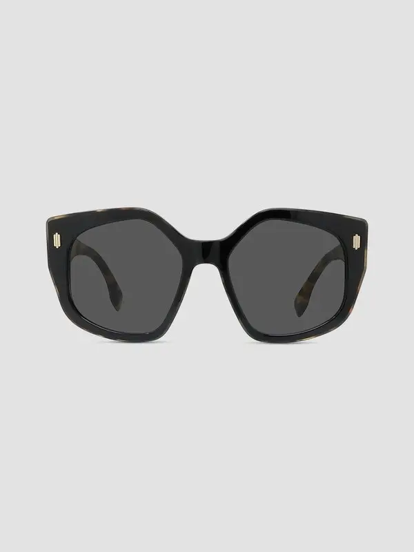 Fendi 55mm Geometric Logo Sunglasses - Black