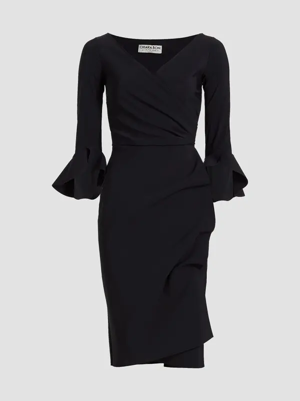Chiara Boni La Petite Robe Trina Ruffle Sheath Dress - Black