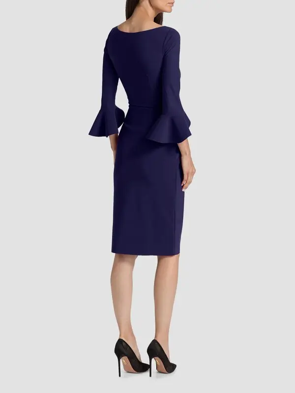 Chiara Boni La Petite Robe Trina Ruffle Sheath Dress - Blue Notte