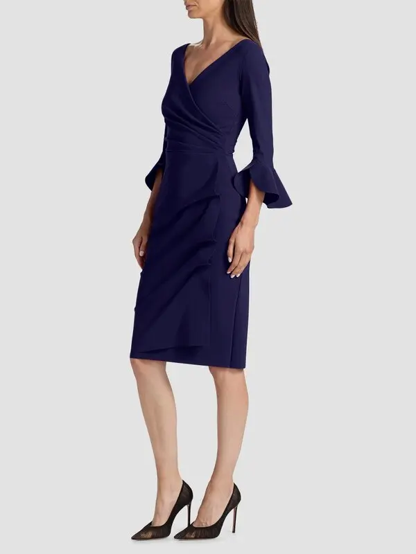 Chiara Boni La Petite Robe Trina Ruffle Sheath Dress - Blue Notte