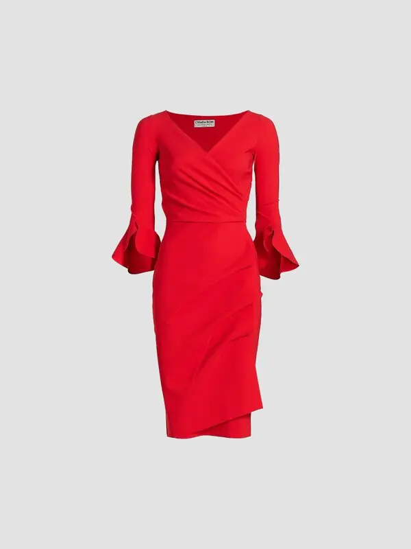 Chiara Boni La Petite Robe Trina Ruffle Sheath Dress - Geranium