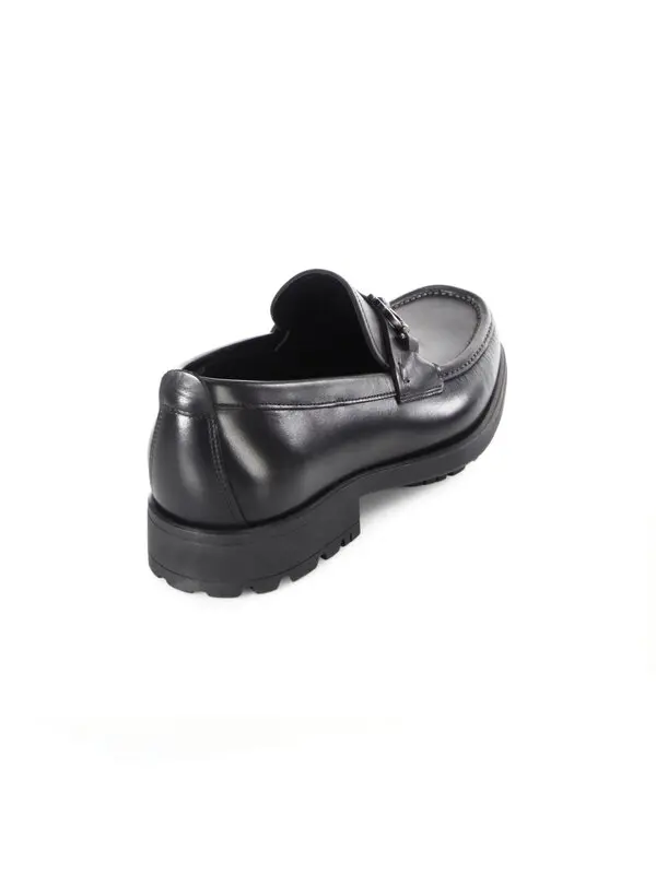 FERRAGAMO David Gancini Bit Leather Loafers - Nero