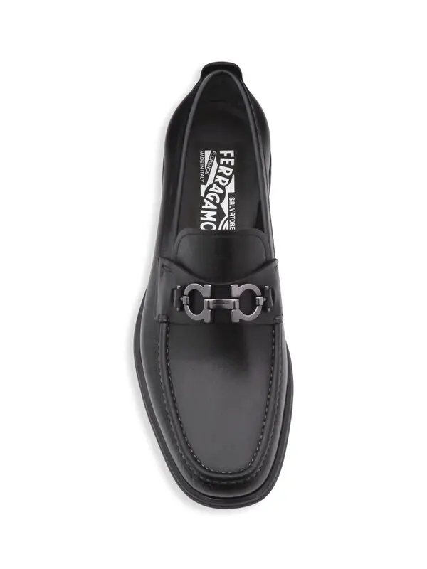 FERRAGAMO David Gancini Bit Leather Loafers - Nero