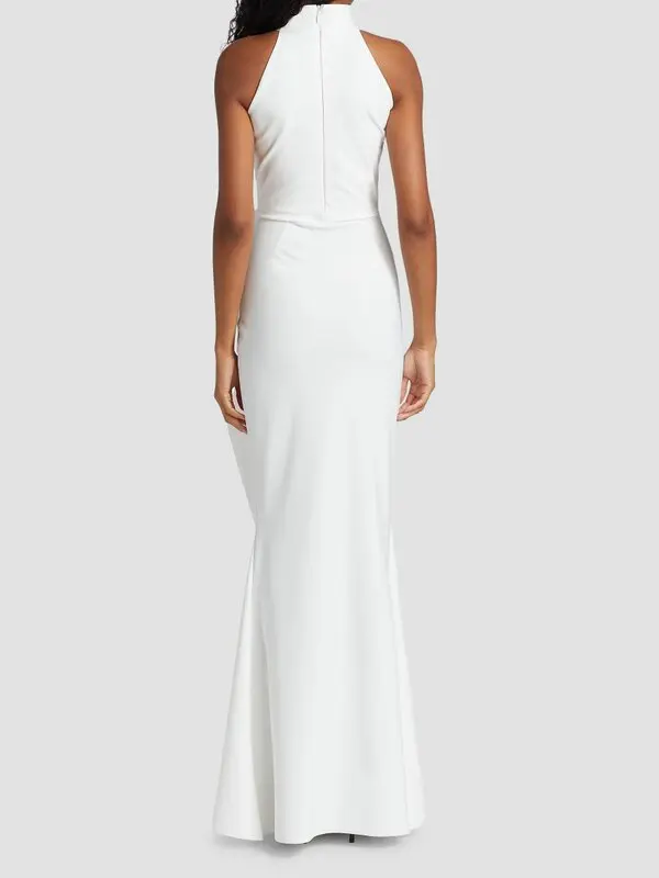 Chiara Boni La Petite Robe Gudrum Halter Ruffle Gown - White
