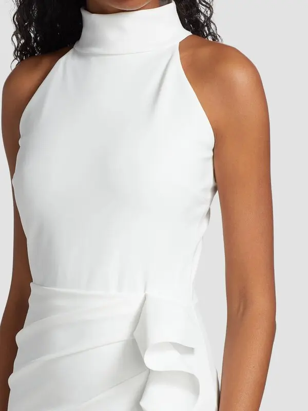 Chiara Boni La Petite Robe Gudrum Halter Ruffle Gown - White