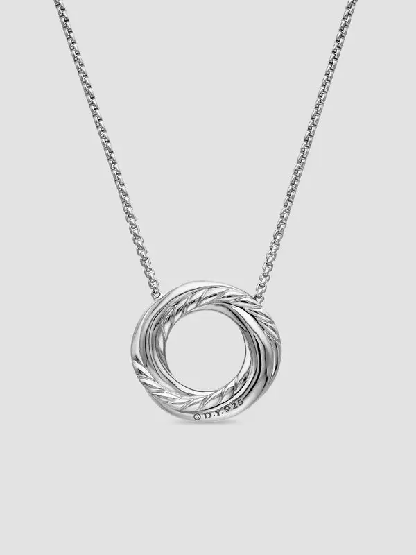 David Yurman Crossover Pendant Necklace In Sterling With Diamonds, 14.5mm - Silver