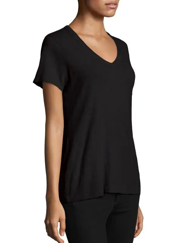 Rag & Bone V-neck Cotton Tee - Black