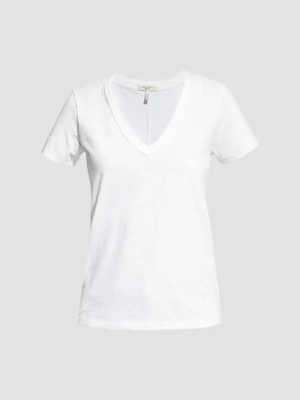 Rag & Bone V-neck Cotton Tee - Bright White