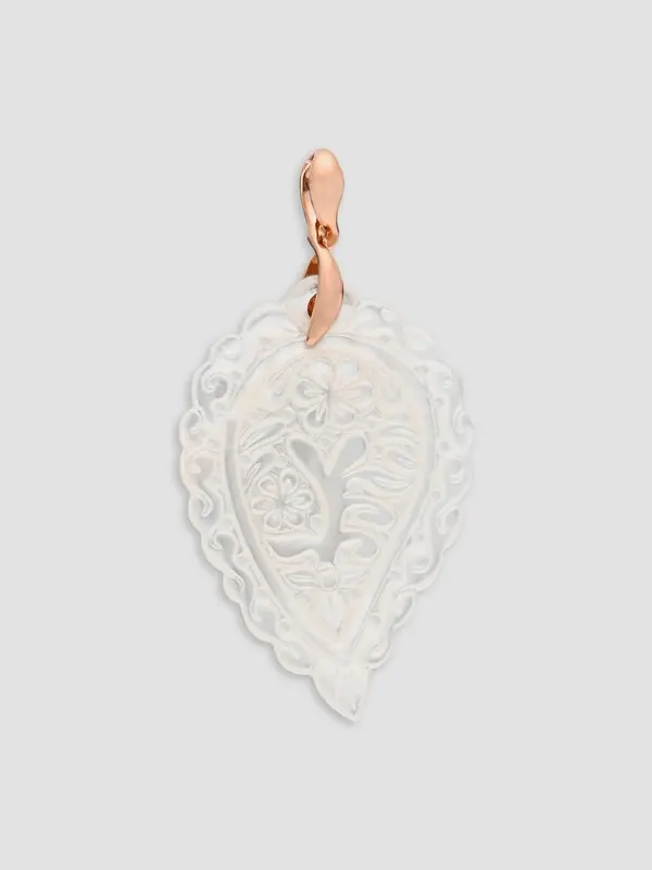Tamara Comolli India 18k Rose Gold & Mother-of-pearl Leaf Pendant - White