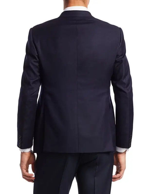 Giorgio Armani Solid Single-breasted Blazer - Navy