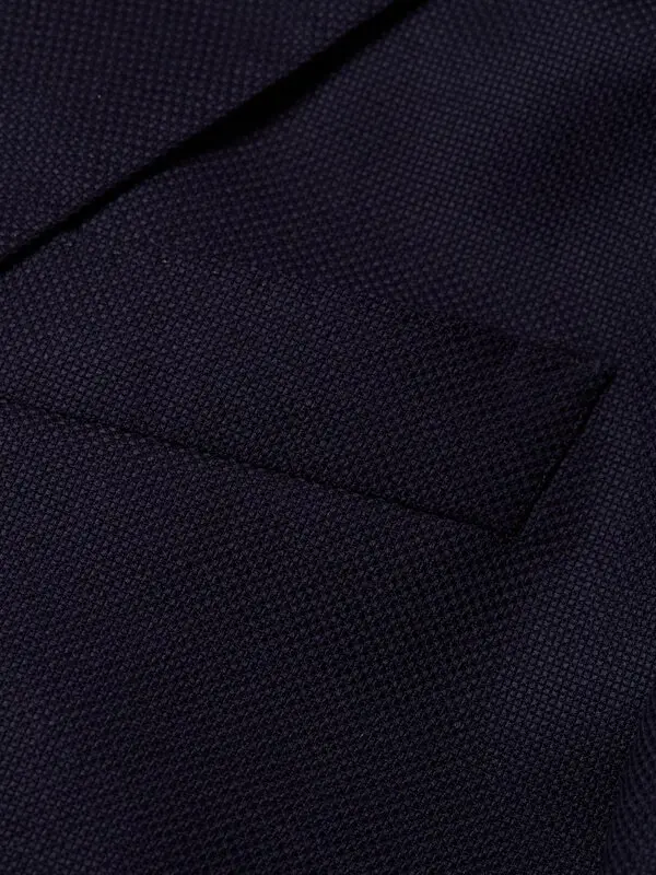 Giorgio Armani Solid Single-breasted Blazer - Navy