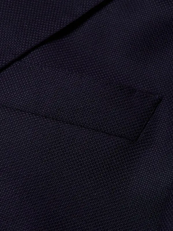 Giorgio Armani Solid Single-breasted Blazer - Navy