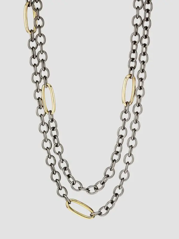 Nina Gilin Rhodium-plated Silver & 14k Yellow Gold Double-strand Necklace - Multi