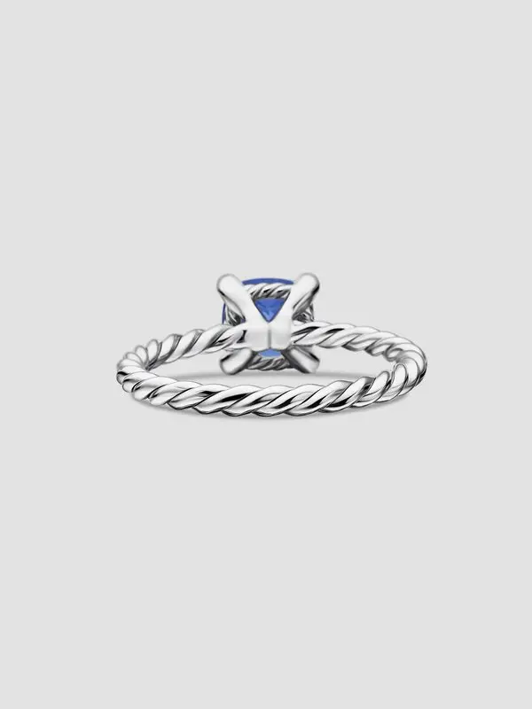 David Yurman Châtelaine Ring With & Diamonds In 18k White Gold, 7mm - Tanzanite