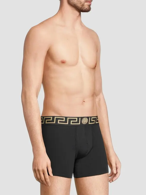Versace 2-pack Trunk Boxer Briefs - Black Grey
