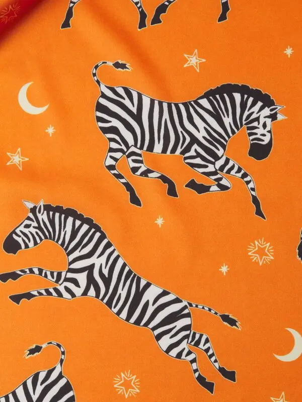 AVERIE Two-piece Zebra Print Pajama Set - Orange