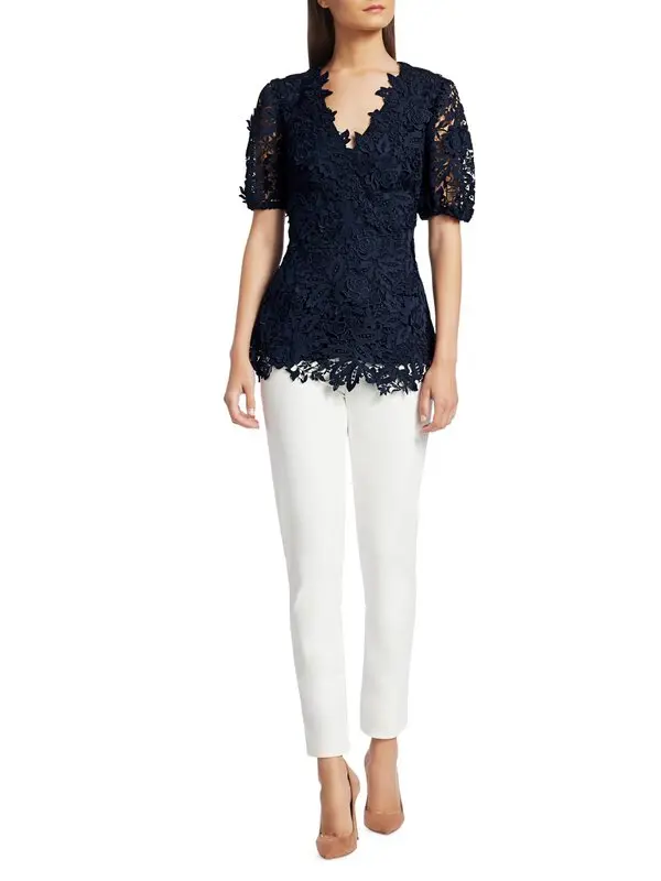 Lela Rose Catherine Stretch-twill Pants