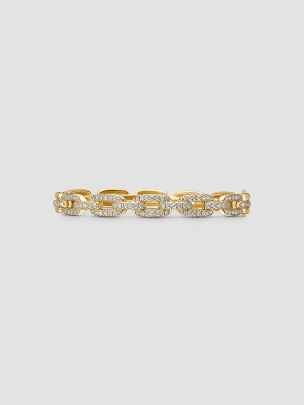 David Yurman Stax Chain Link Bracelet In 18k - Diamond