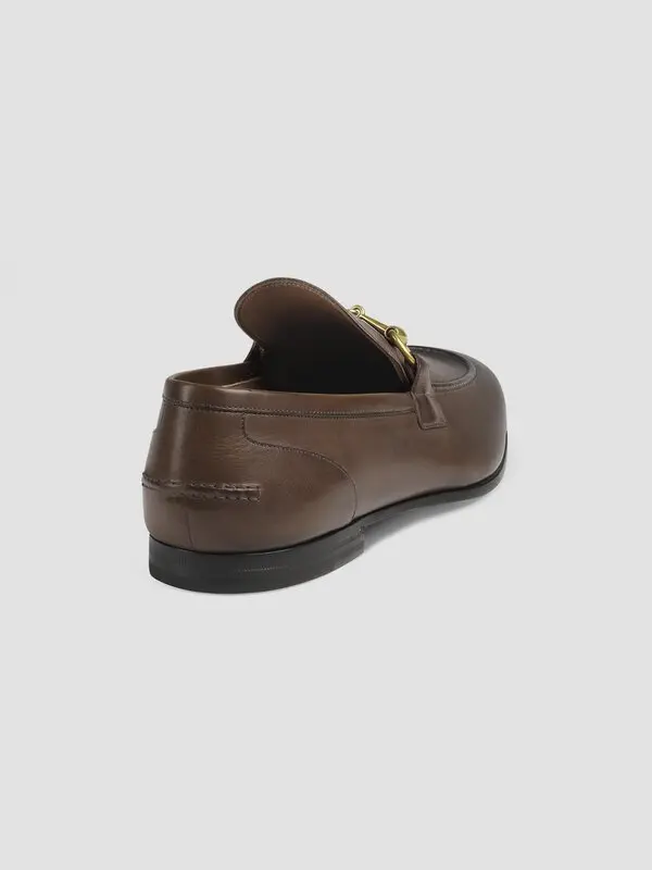 Gucci Jordaan Leather Loafers - Fondente