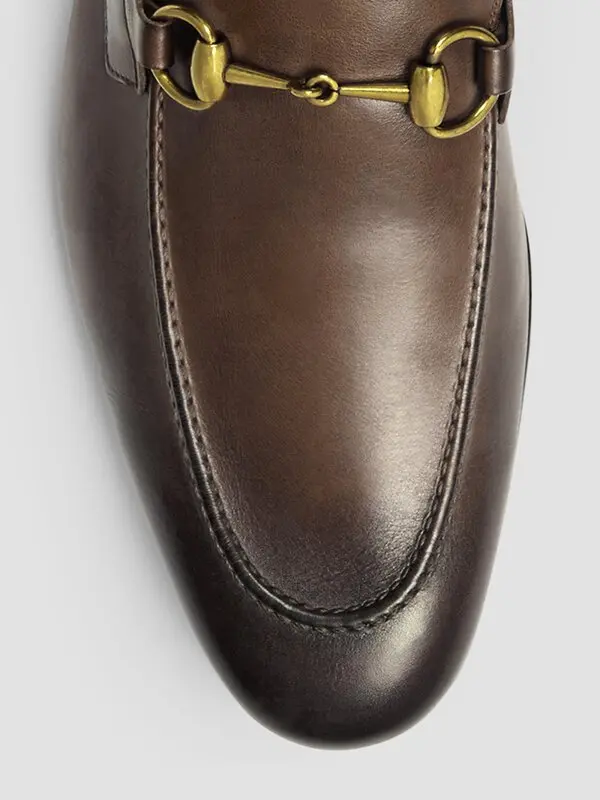 Gucci Jordaan Leather Loafers - Fondente