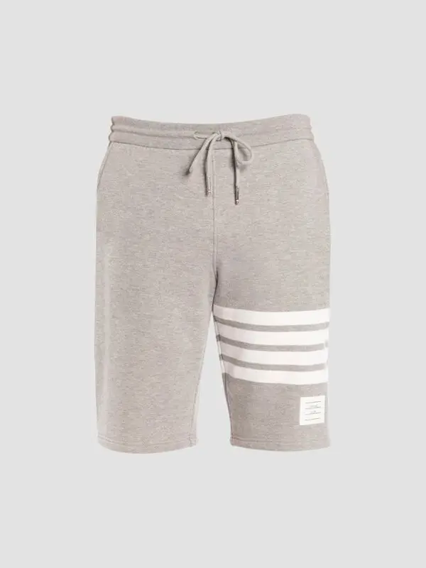 Thom Browne Classic Drawstring Cotton Sweatshorts - Light Grey