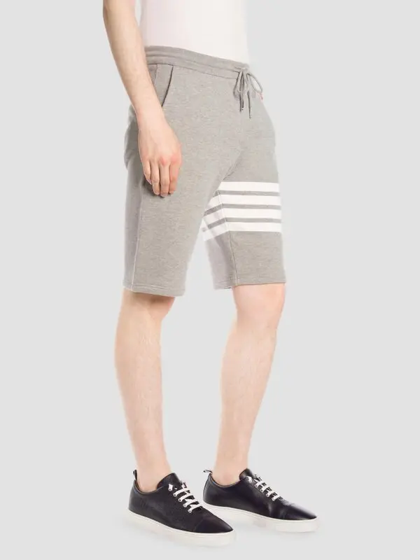 Thom Browne Classic Drawstring Cotton Sweatshorts - Light Grey