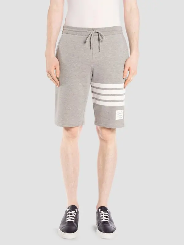 Thom Browne Classic Drawstring Cotton Sweatshorts - Light Grey