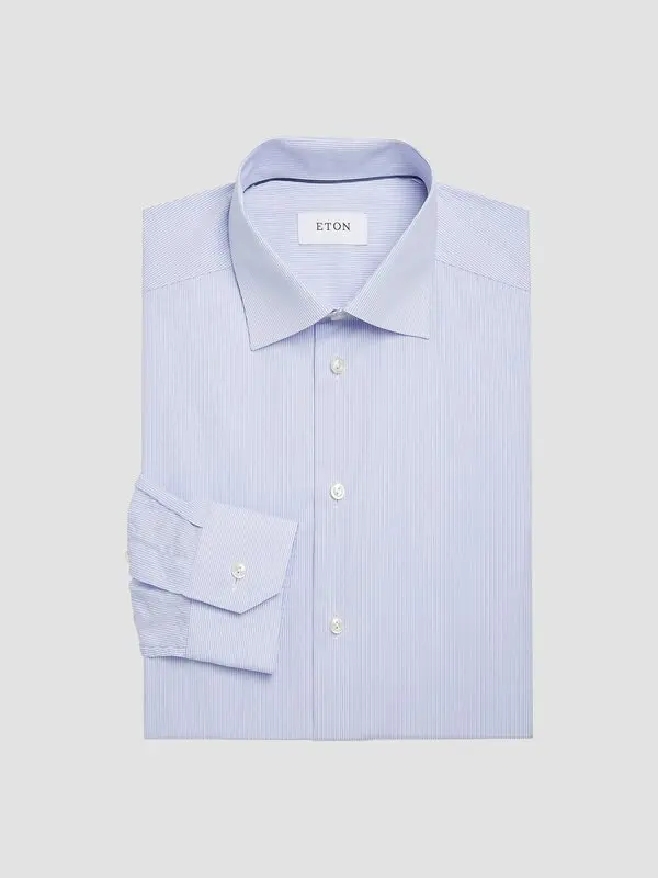 Eton Slim-fit Fine Striped Dress Shirt - Blue