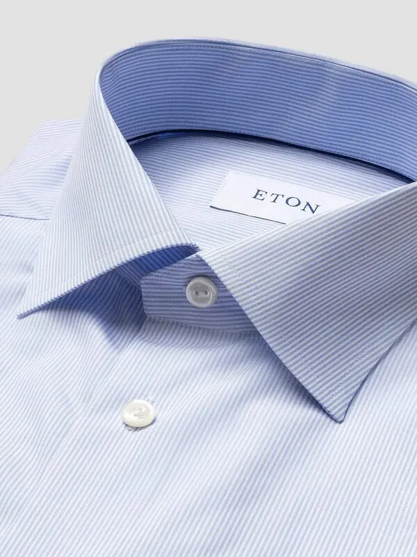 Eton Slim-fit Fine Striped Dress Shirt - Blue