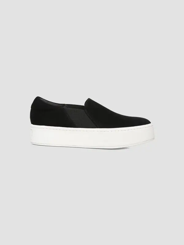 Vince Warren Slip-on Platform Suede Sneakers - Black