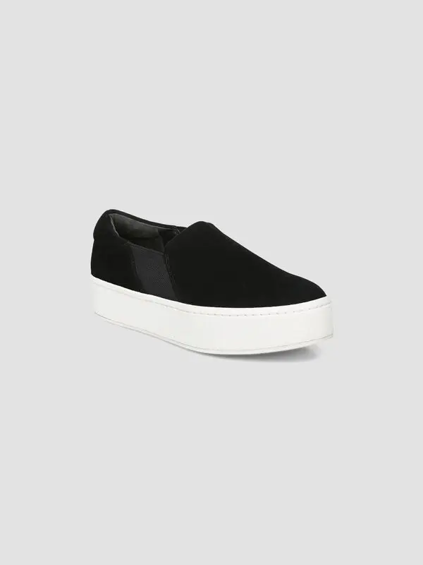 Vince Warren Slip-on Platform Suede Sneakers - Black