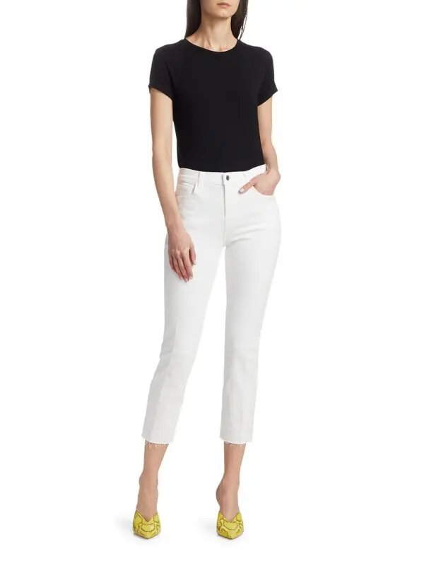 L'Agence Sada High-rise Crop Slim Straight Jeans