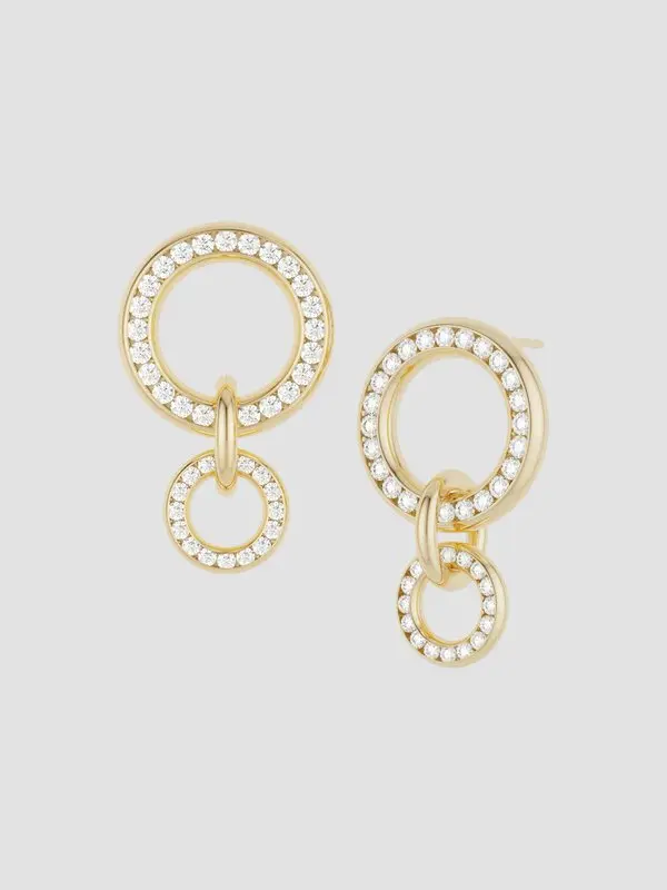 SPINELLI KILCOLLIN Canis 18k Yellow & Diamond Interlocking Drop-hoop Earrings - Gold