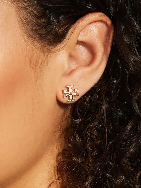 Tory Burch Rose Goldtone Logo Stud Earrings - Rose Gold