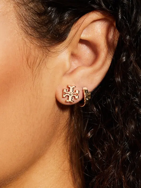 Tory Burch Rose Goldtone Logo Stud Earrings - Rose Gold