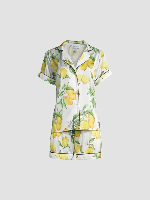 AVERIE Two-piece Citrus Print Short Pajama Set