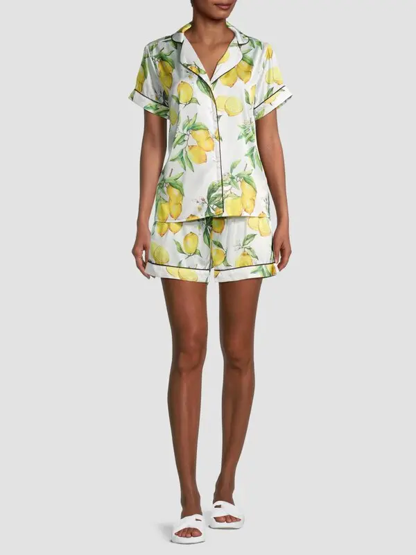 AVERIE Two-piece Citrus Print Short Pajama Set